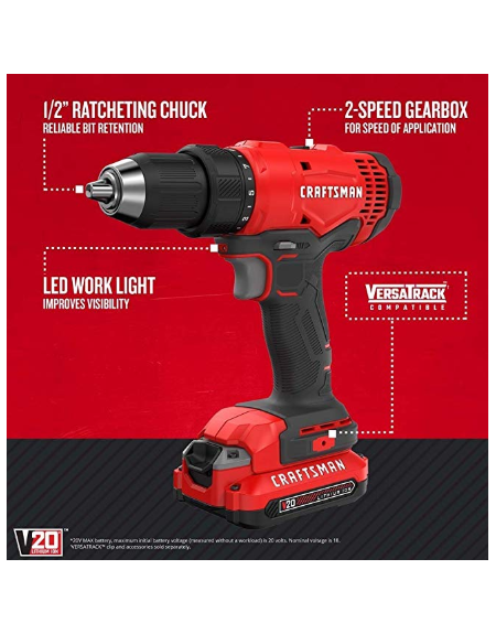 Taladro y controlador inalámbrico Craftsman CMCD701C2